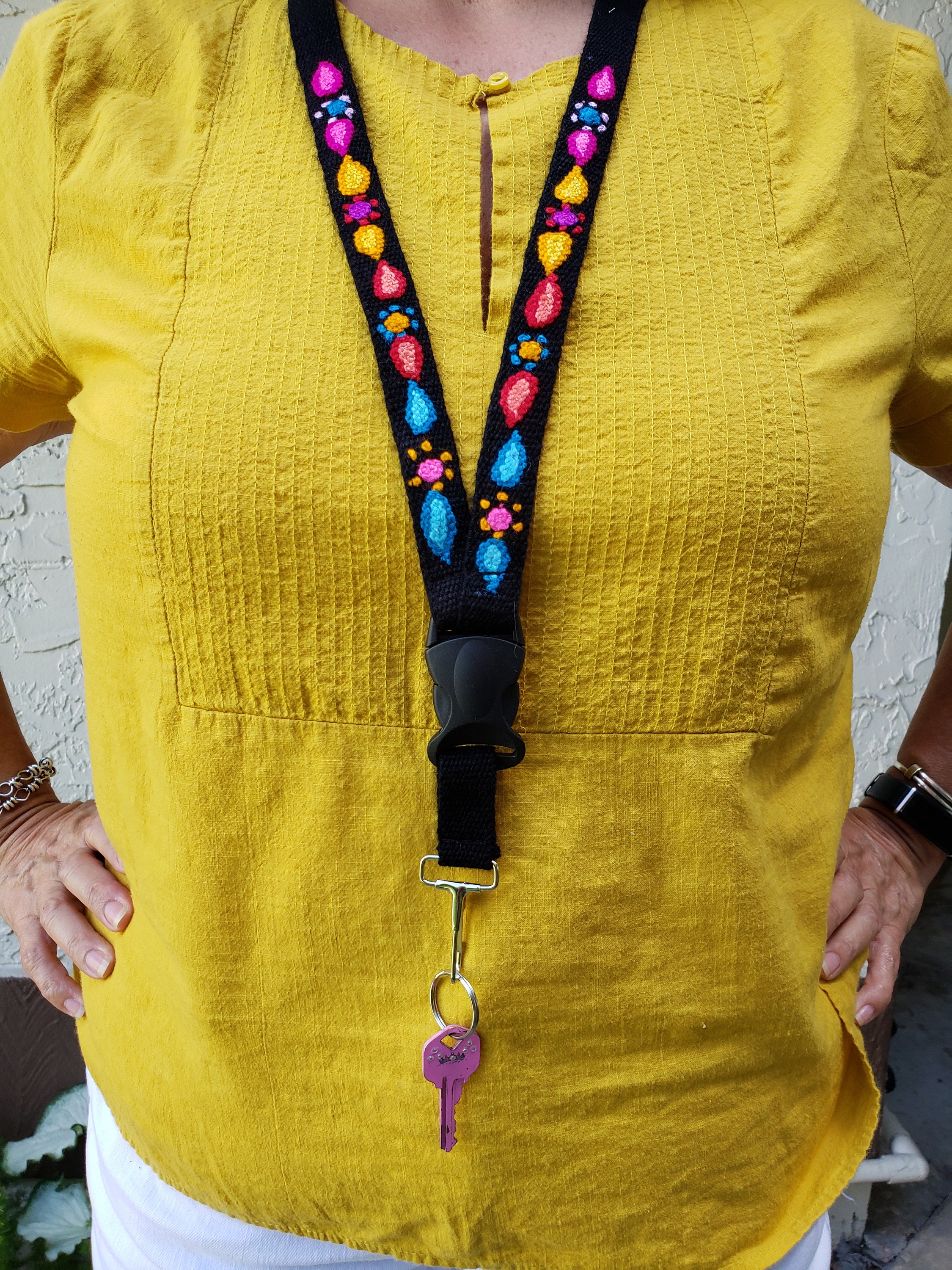 Lanyard Handmade Embroidered Floral Handmade Embroidery - Etsy