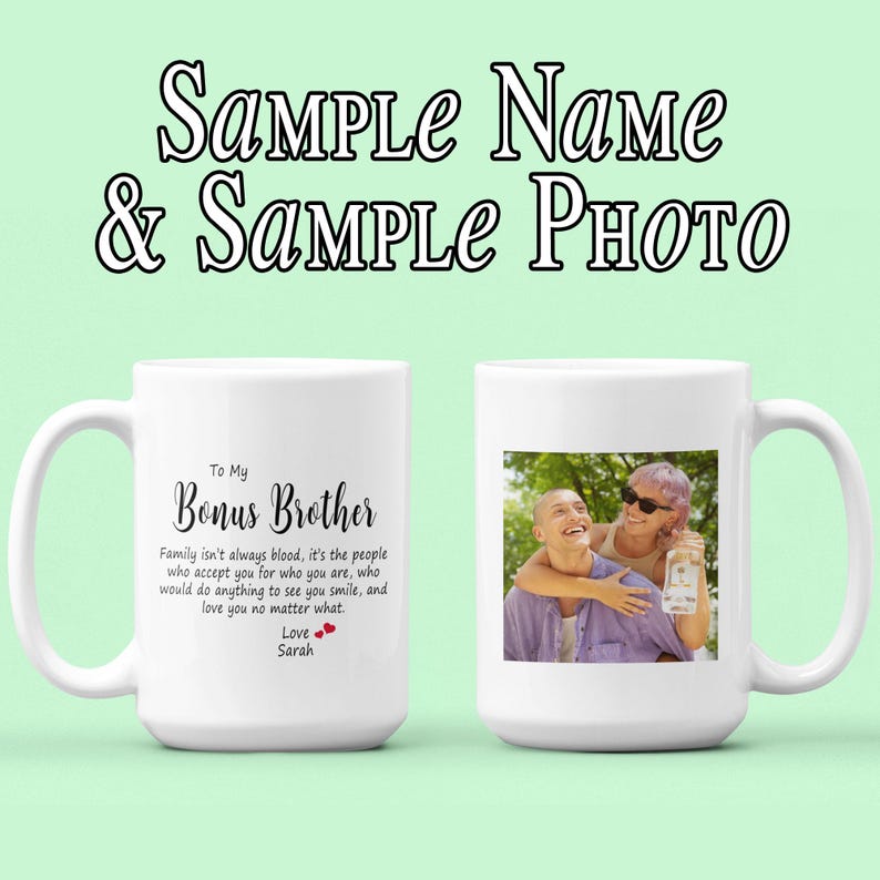 Personalized Bonus Brother Gift Mug – Custom Heartfelt Coffee Cup for ...