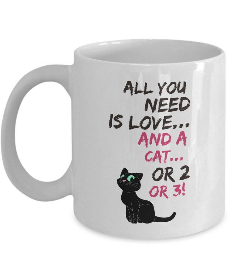 Funny Cat Coffee Mug. Cat Lovers Gifts for Women or Men. Cat Tea Cup ...