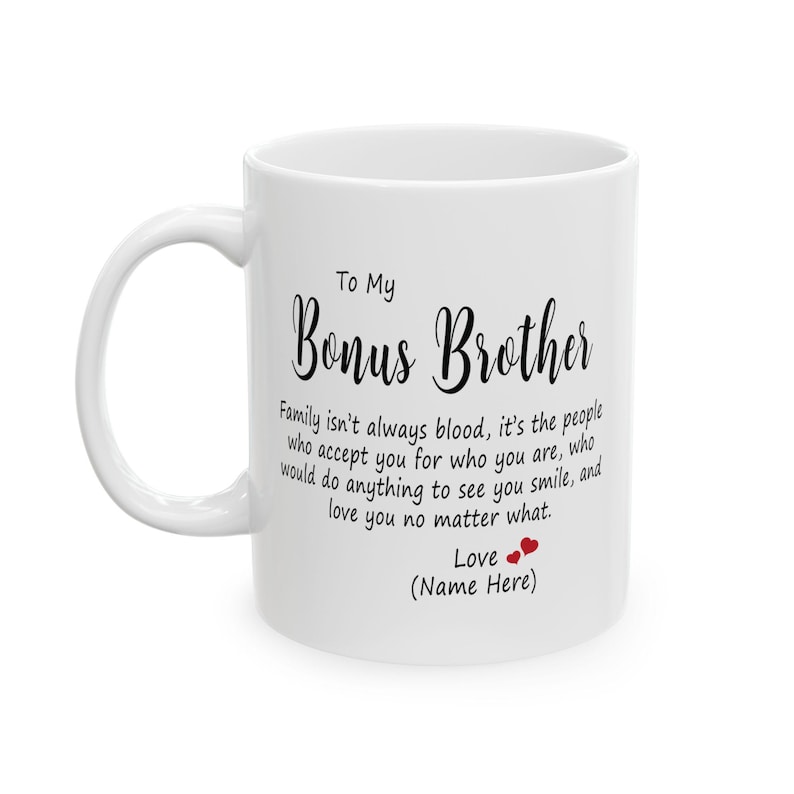 Personalized Bonus Brother Gift Mug – Custom Heartfelt Coffee Cup for ...
