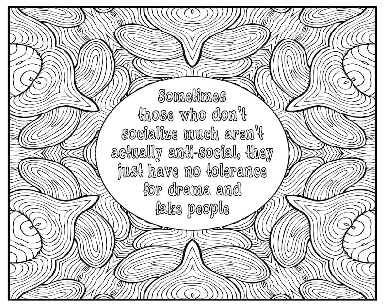 Inspirational Quotes Coloring Pages for Adults. Zentangle Digital ...