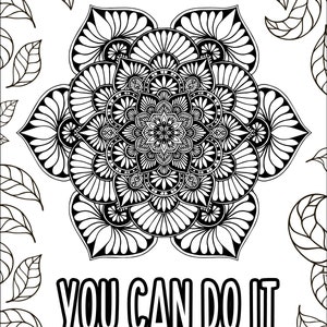 Inspirational Quotes Coloring Pages for Adults. Zentangle Digital ...