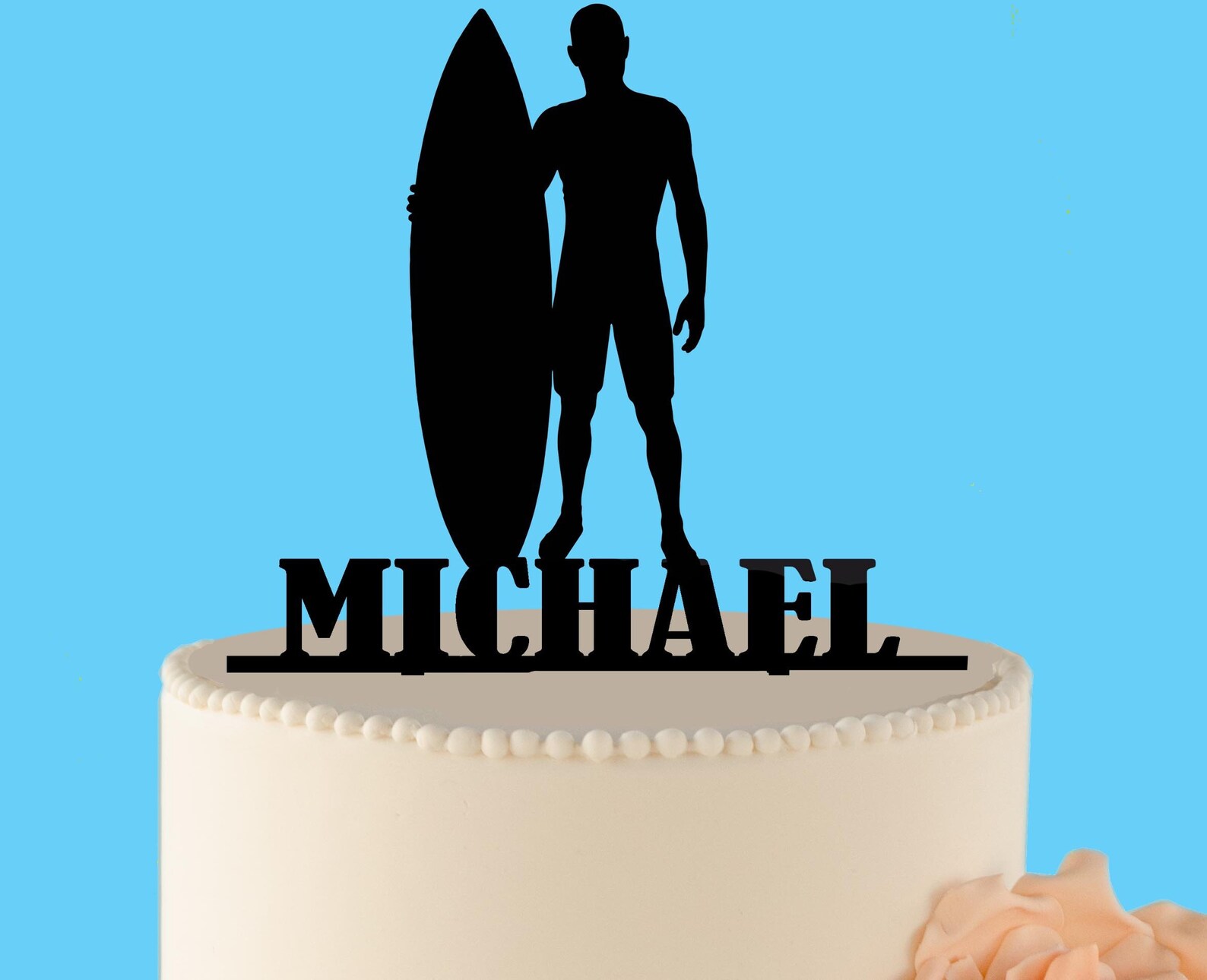 Surf Birthday Cake Topper Surfing Cake Topper Sports | Etsy