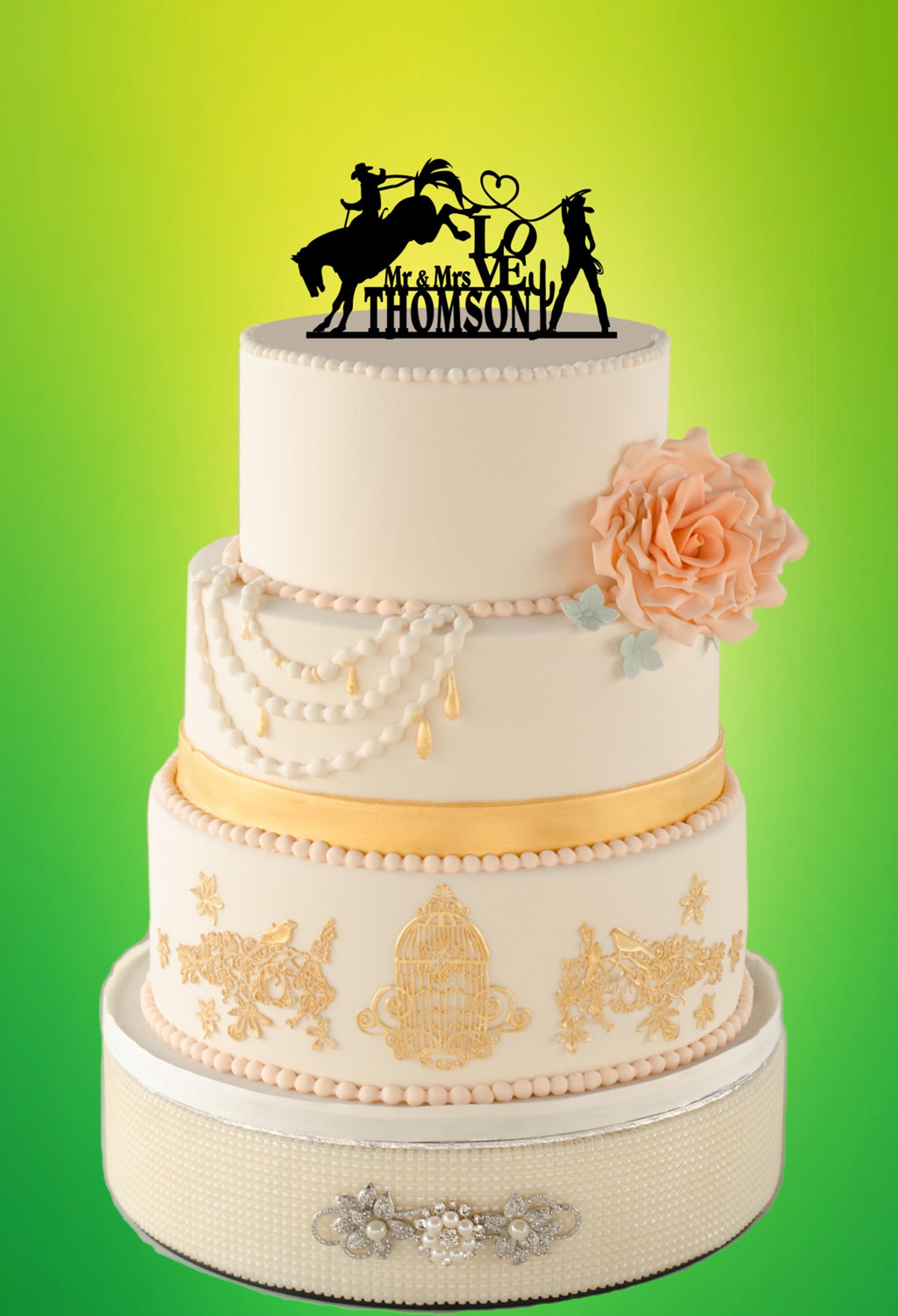 Cowboy Wedding Cake Topper Country Cake Topper Cowboy Rustic | Etsy