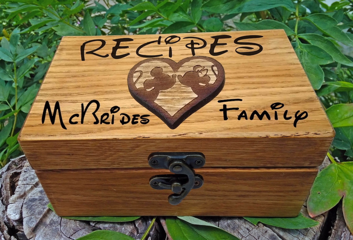 Recipe Box Personalized Recipe Box Heart Recipe Box Wood | Etsy