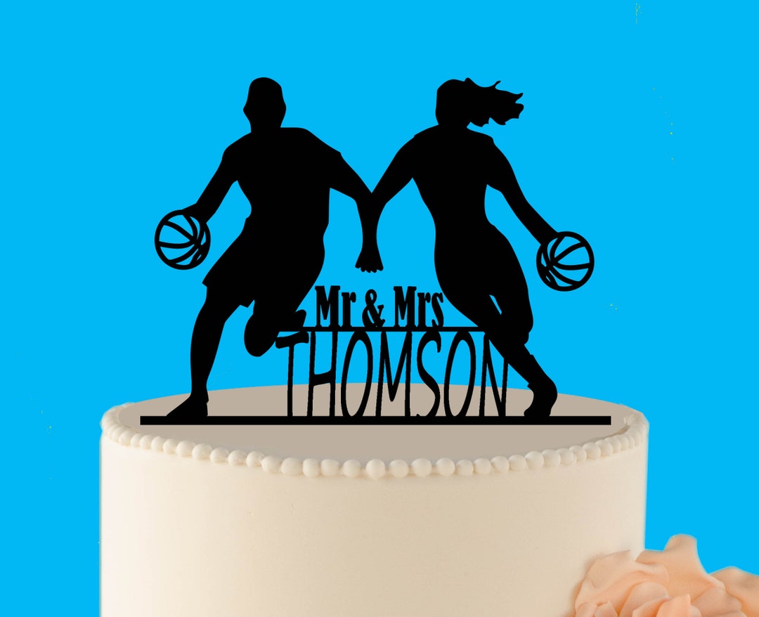 Personalized Basketball Wedding Cake Topper: Acrylic Sport Silhouette ...
