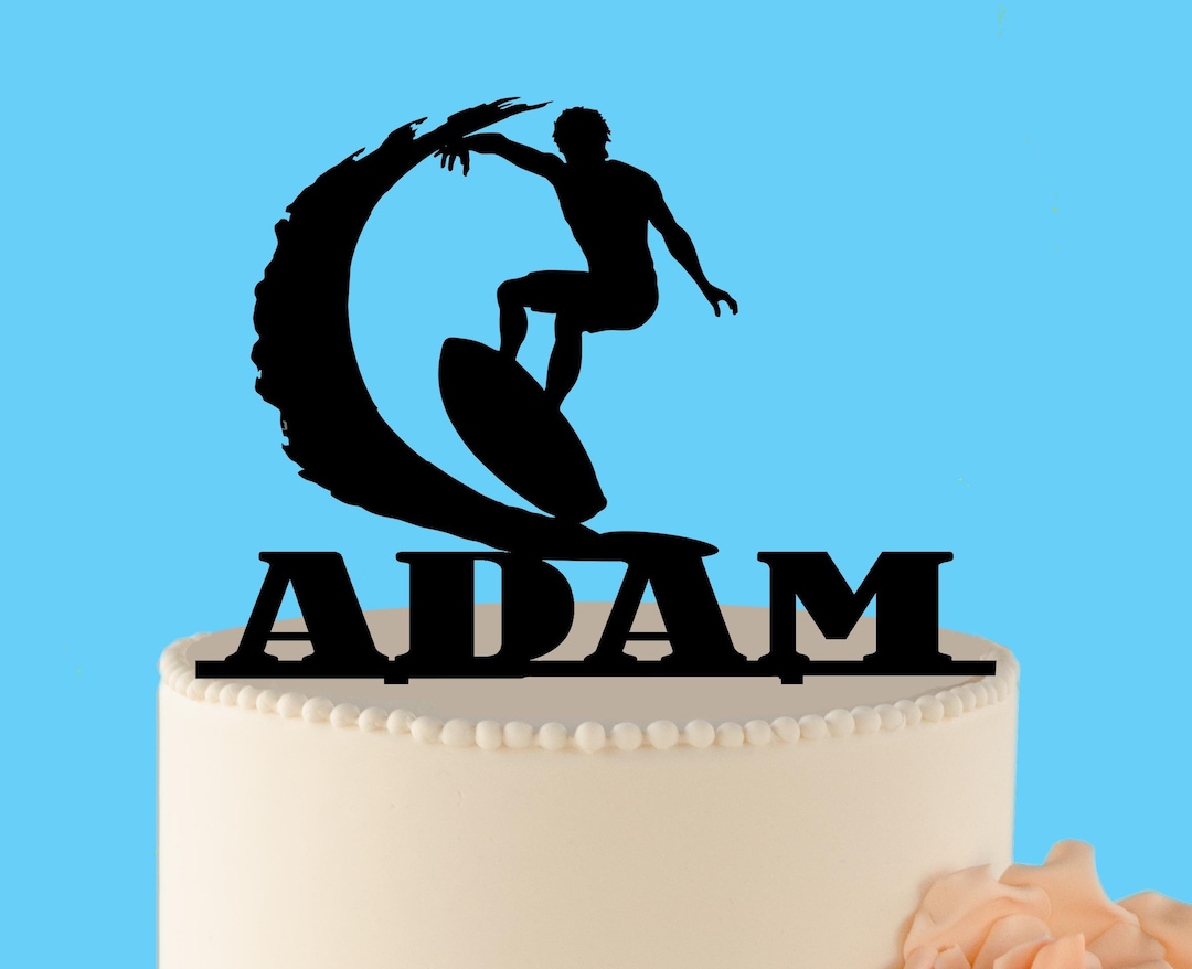 Surf Birthday Cake Topper, Surfing Cake Topper, Sports Birthday Party ...