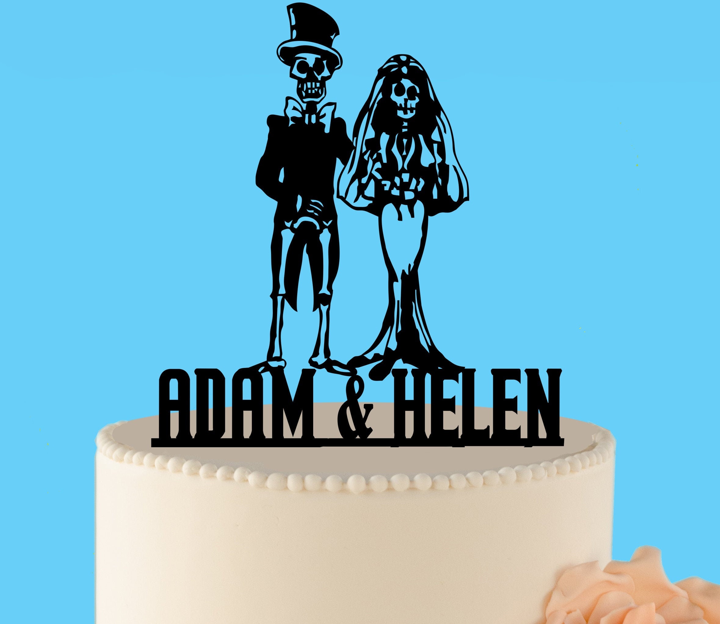 Skull Cake Topper Wedding Cake Topper Til Deat Do Us Part - Etsy