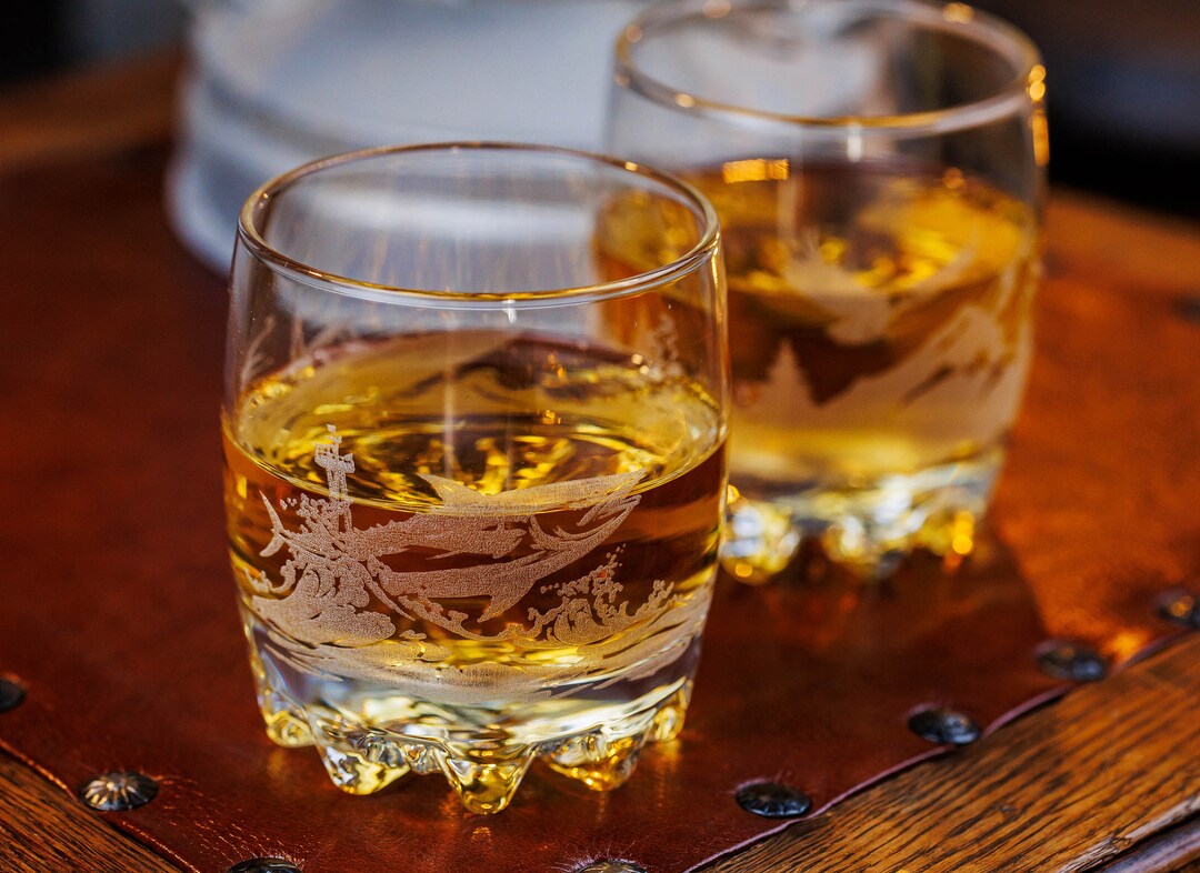 Whiskey Bourbon Glasses Fishing Whiskey Glass, Christmas Gift for Him ...