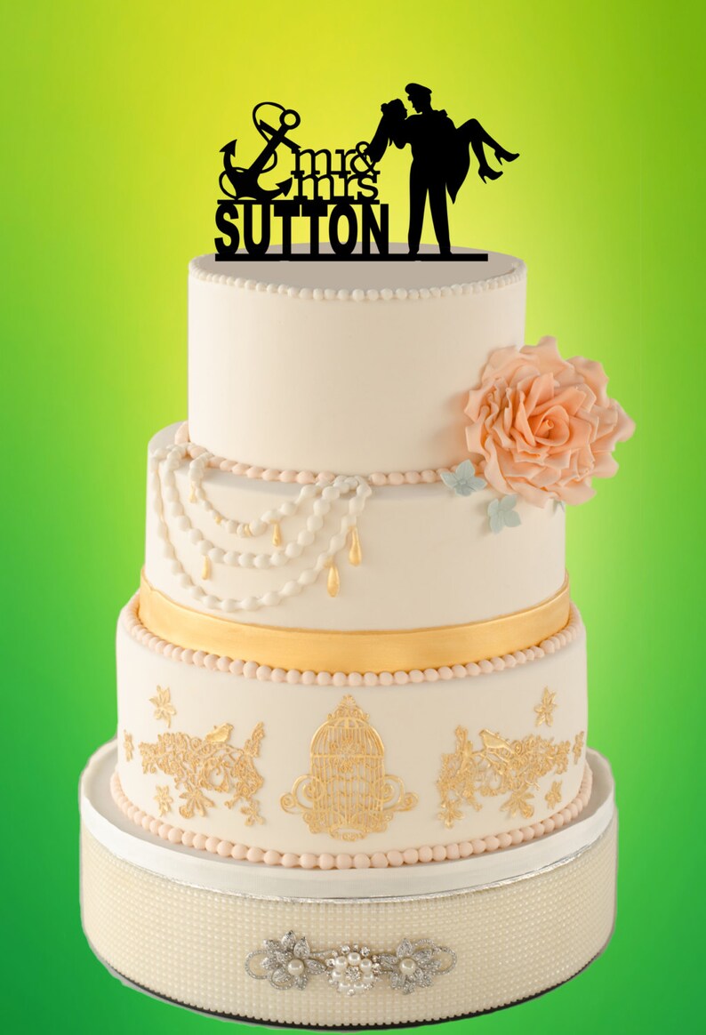 Wedding Cake Topper Sailor Sailor Wedding Decor Topper With - Etsy