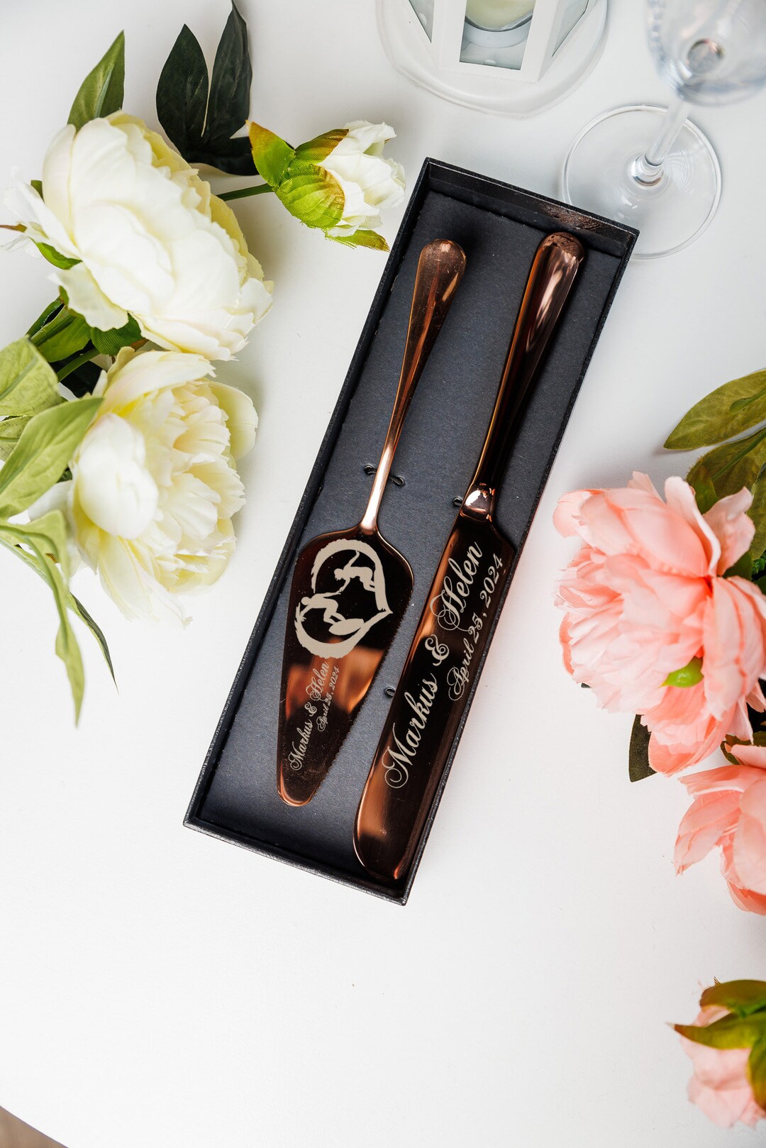 Personalized Wedding Cake Cutting Set, Cake Knife Cake Server, Engraved ...