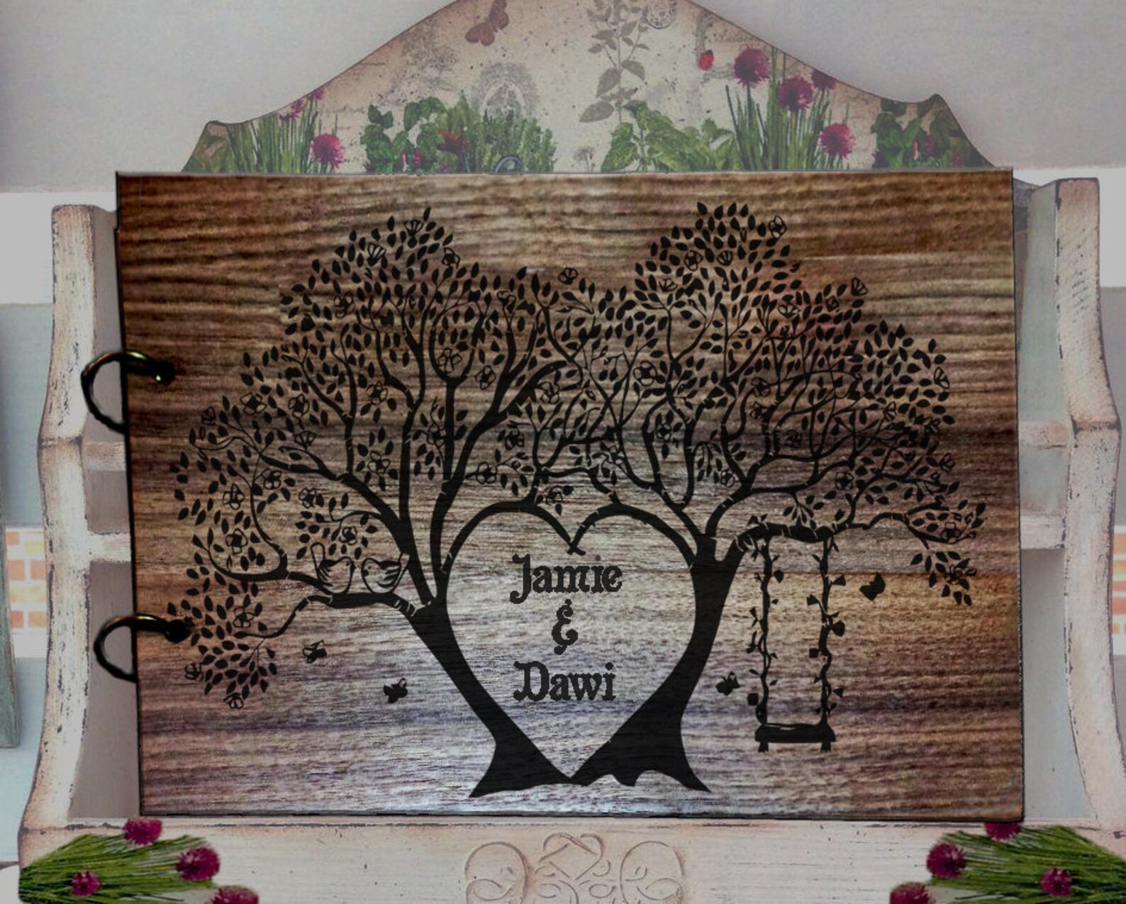 Wedding Guest Book Family Tree Wedding Guest Book Wooden | Etsy