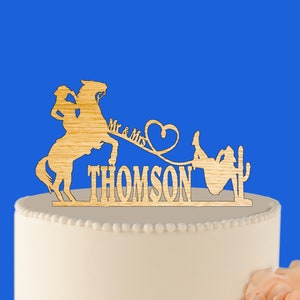 Cowboy Topper, Bull Rider and Cowgirl Wedding Cake Topper, Rustic Cake ...