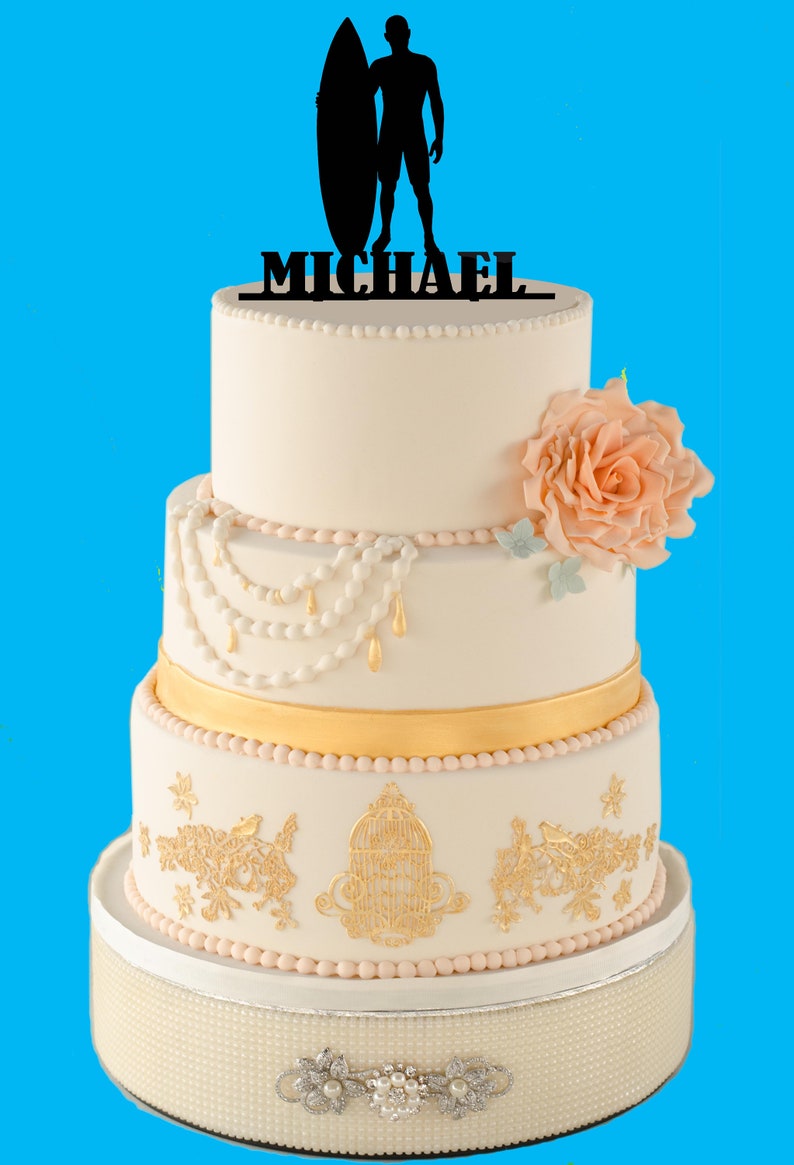 Surf Birthday Cake Topper Surfing Cake Topper Sports - Etsy