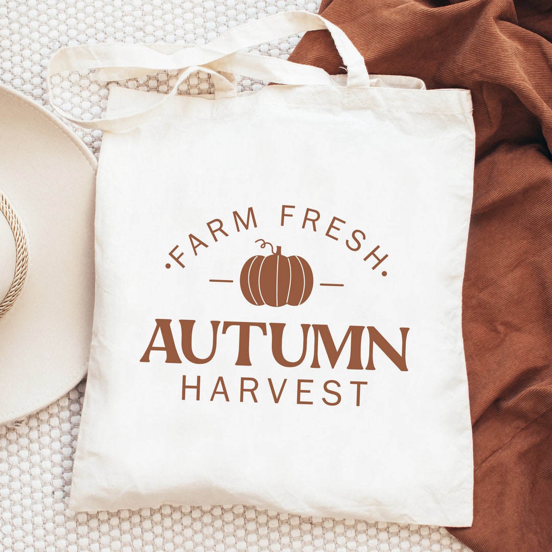 Autumn Harvest Fall Tote Bag, Fall Tote Bag, Pumpkin Tote Bag, Autumn ...