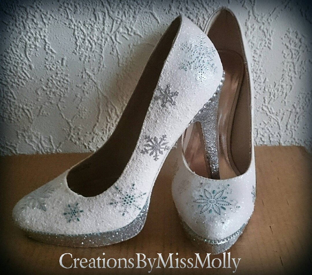Snowflake Winter Sparkly Customised Shoes - Etsy