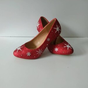 Snowflake Winter Sparkly Customised Shoes - Etsy