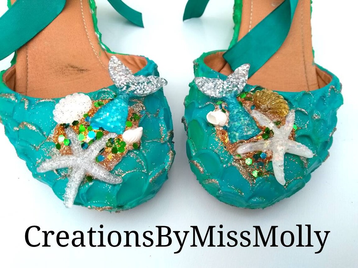 Mermaid Shoes/heels/wedding/bridal Shoes/mermaid Party - Etsy