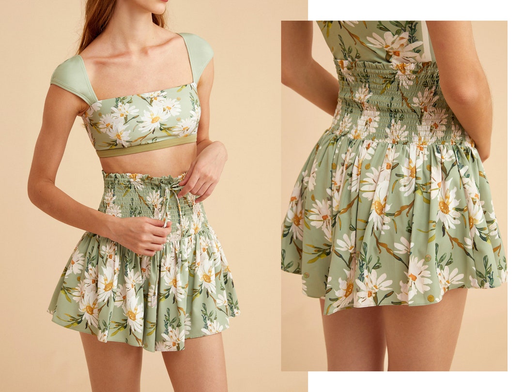 Shirred Skort Shop Cute Modest Swim Skirts and Match Our Swimsuits Swim ...