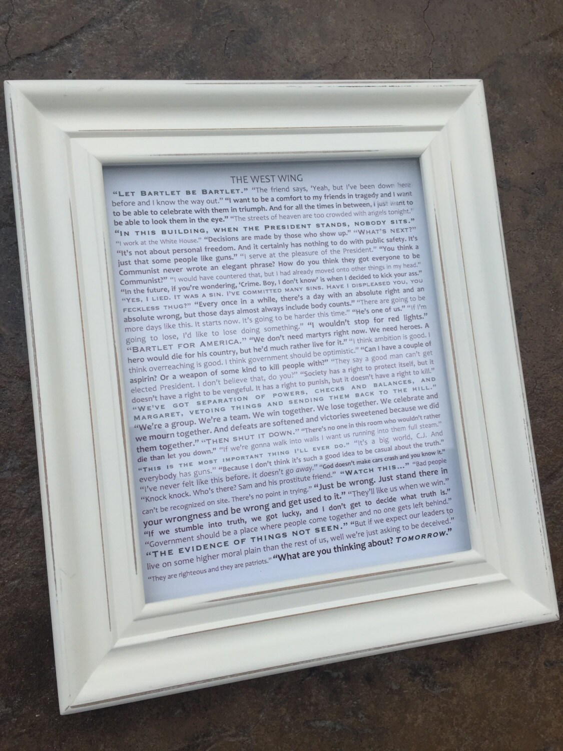 The West Wing TV Quote Poster - Etsy