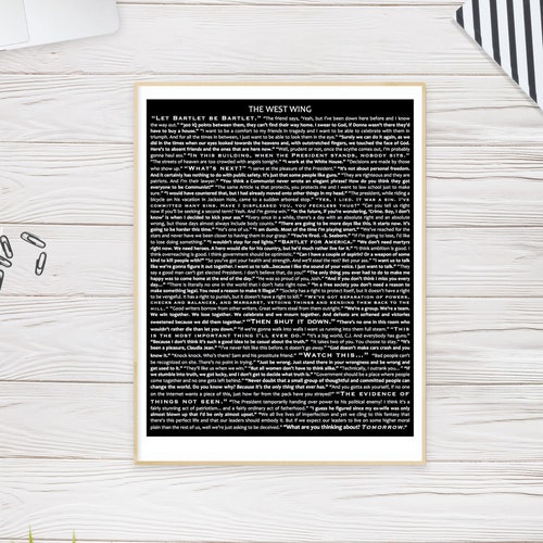 The West Wing TV Quote Poster - Etsy