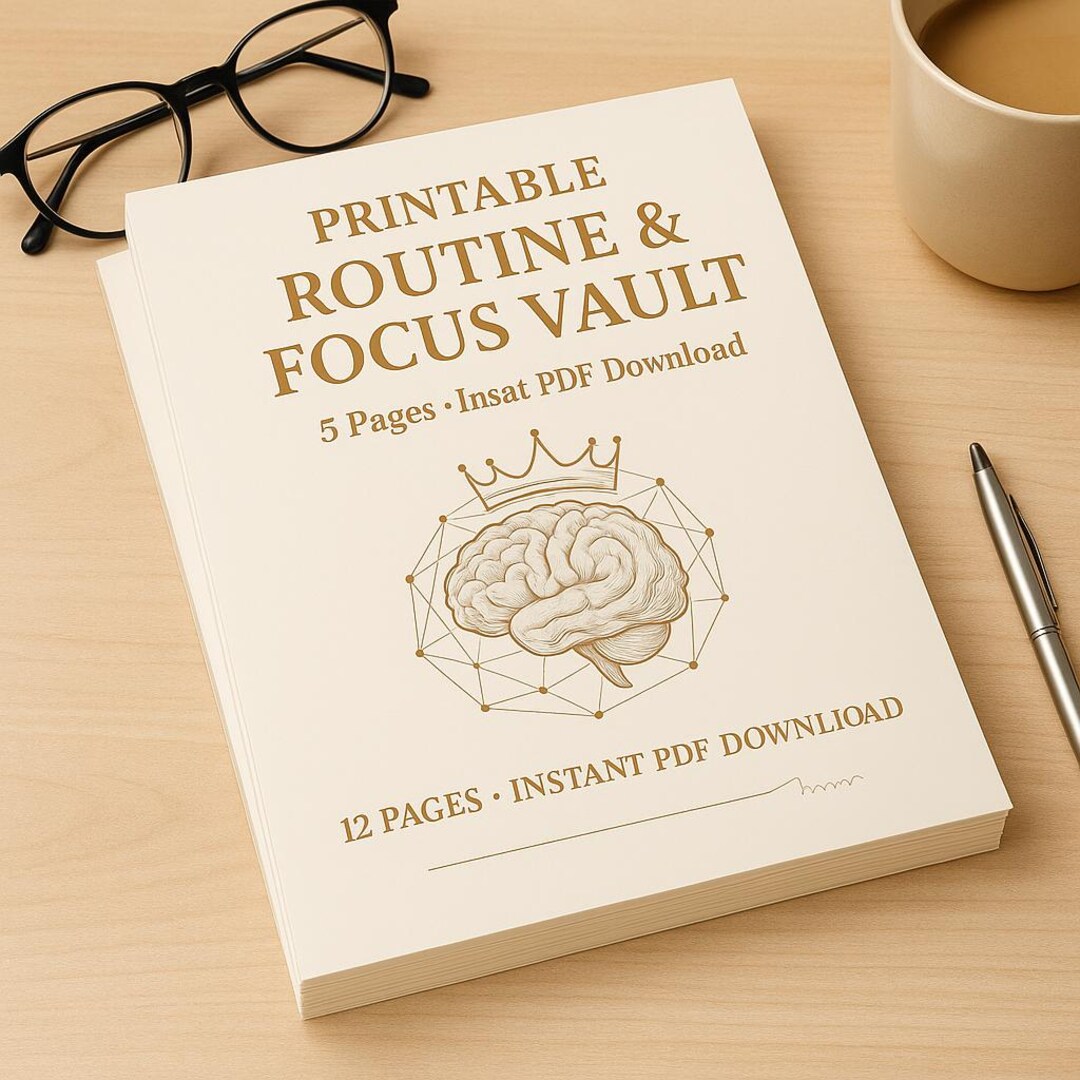 Calm Routine & Focus Vault | 12 Page Printable Planner PDF for Busy ...