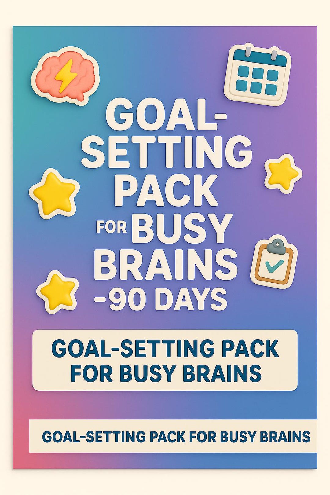 Goal-setting Pack for Busy Brains 90 Day Planner | ADHD Friendly ...