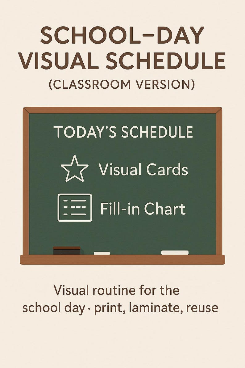 Classroom Visual Schedule for Kids | Editable School Day Routine Cards ...