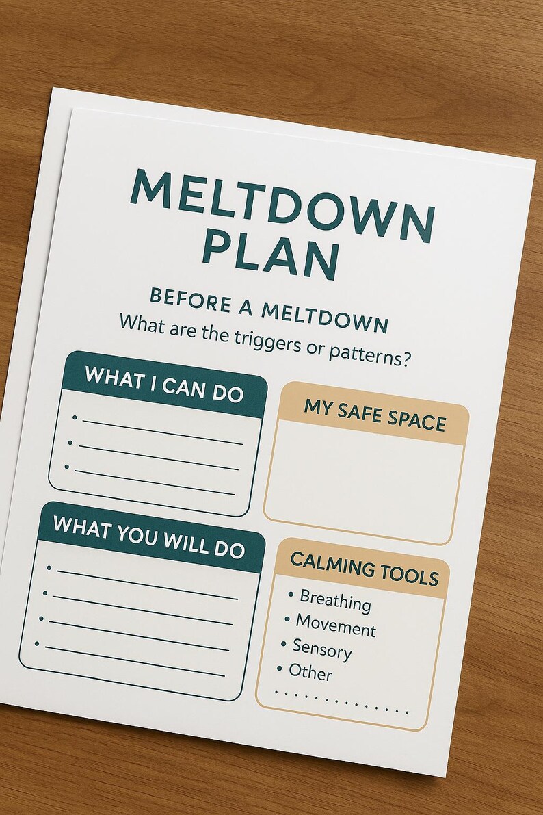 Meltdown Plan & Repair Ritual Printable | Parent Child Calm Down ...
