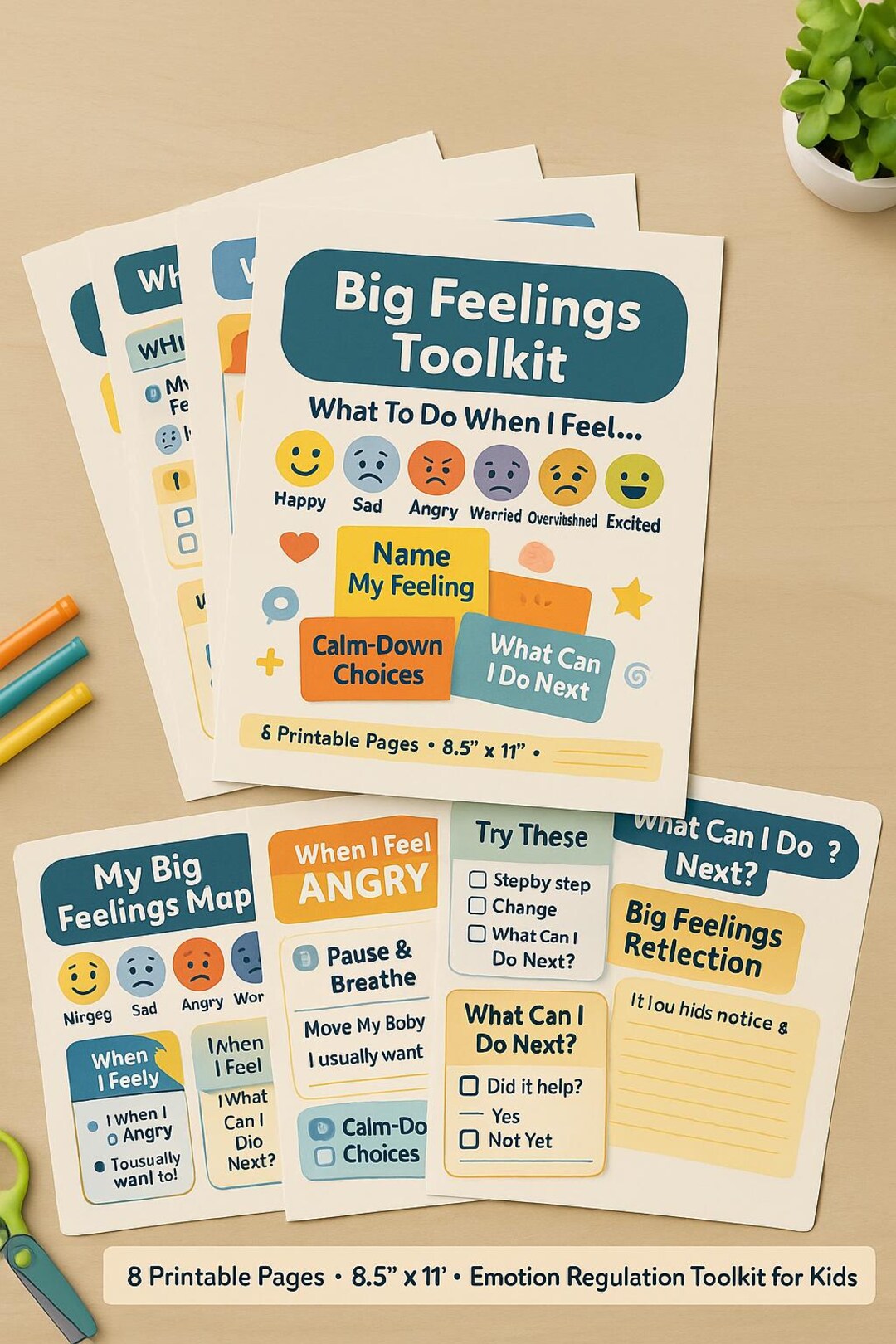 Big Feelings Toolkit for Kids | Emotion Regulation & Calm-Down Charts ...