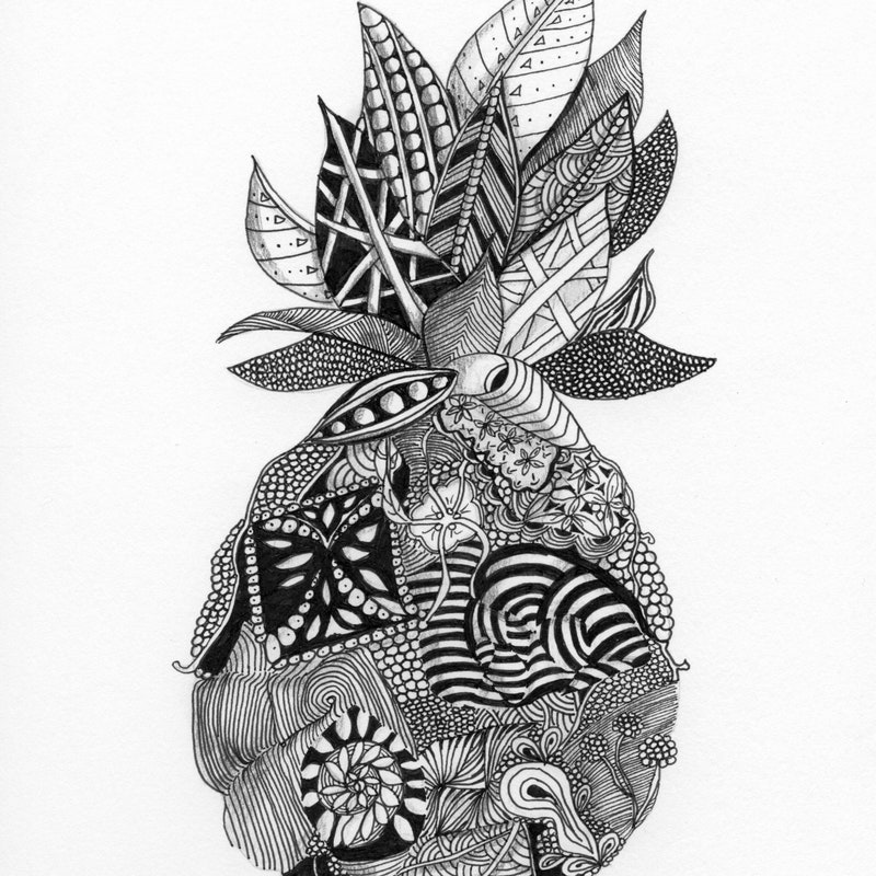 Pineapple Zentangle - Etsy