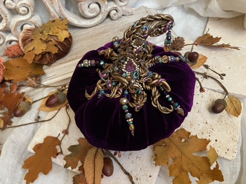 Velvet Pumpkin Silk Velvet Jeweled Fairy-tale Elvin Halloween Wedding ...