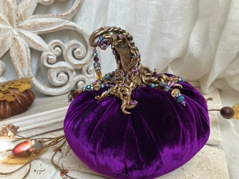 Velvet Pumpkin Silk Velvet Jeweled Fairy-tale Elvin Halloween Wedding ...