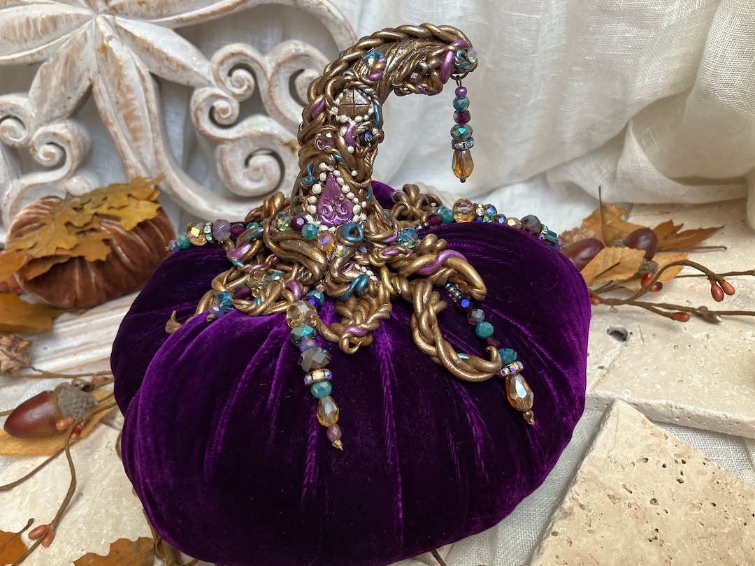 Velvet Pumpkin Silk Velvet Jeweled Fairy-tale Elvin Halloween Wedding ...