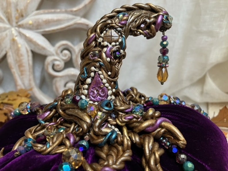 Velvet Pumpkin Silk Velvet Jeweled Fairy-tale Elvin Halloween Wedding ...