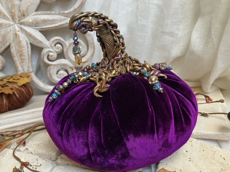 Velvet Pumpkin Silk Velvet Jeweled Fairy-tale Elvin Halloween Wedding ...