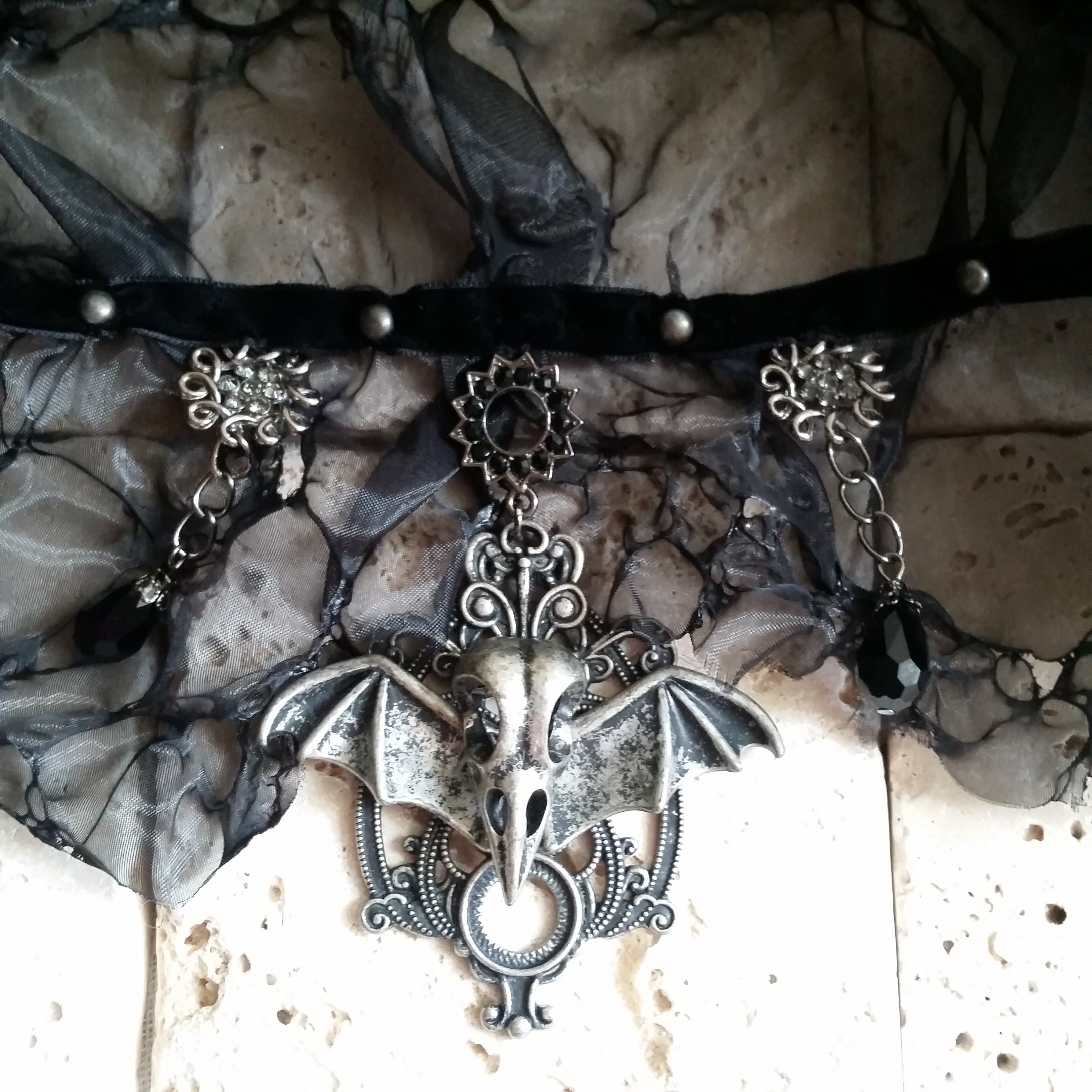 Gothic Halloween Choker Collar Wedding Raven Skull Steampunk Celtic ...