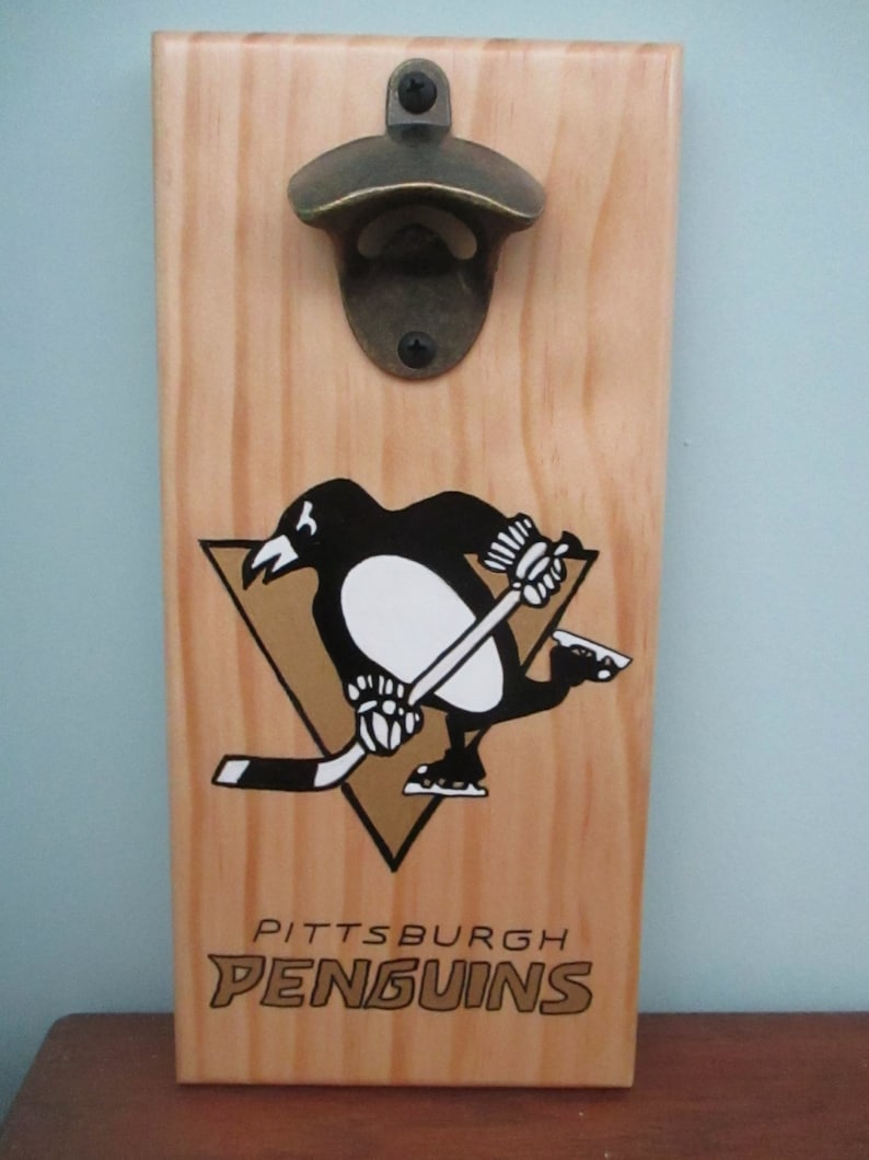 Pittsburgh Penguins Wooden Bottle Opener With Magnetic Cap - Etsy