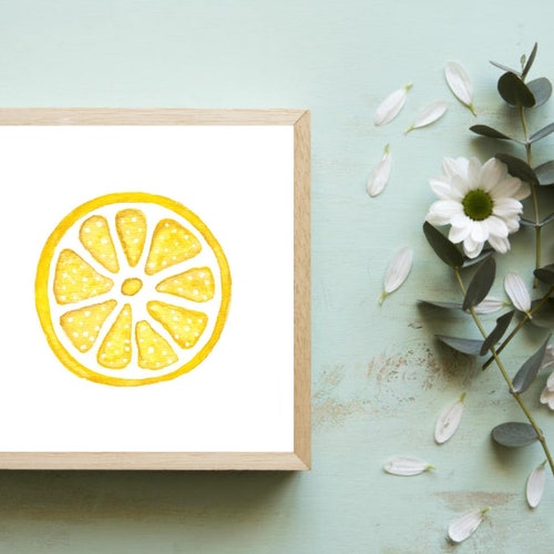Miniature Lemon Art Print Tiny Art Prints Kitchen Art - Etsy