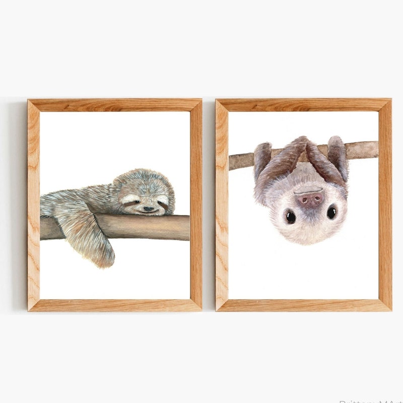 Sloth Nursery Art - Etsy