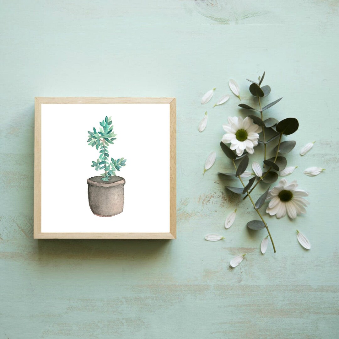 Miniature Plant Print Art, Tiny Art Prints, Dorm Wall Art, Botanical ...