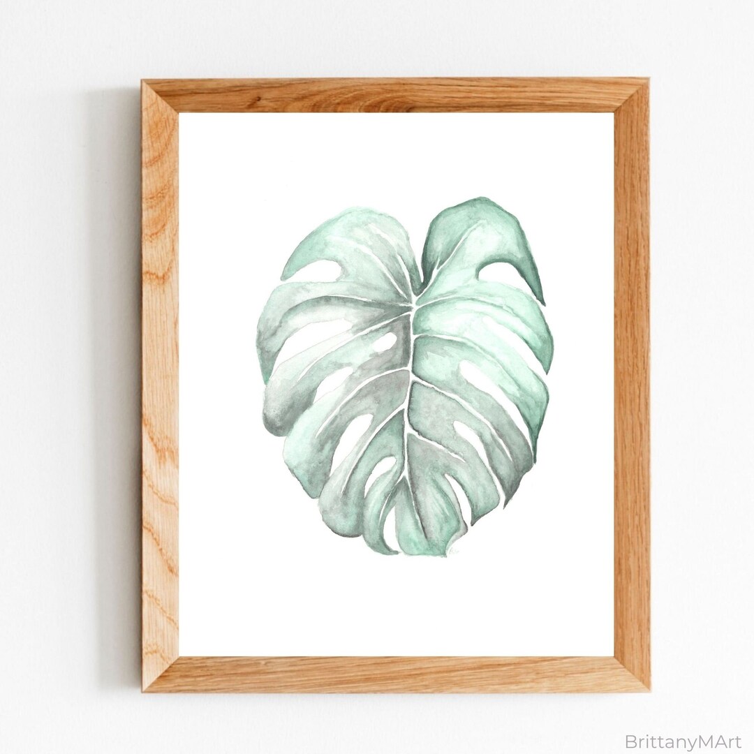 Monstera Leaf Print, Botanical Printable, Monstera Deliciosa, Plant ...