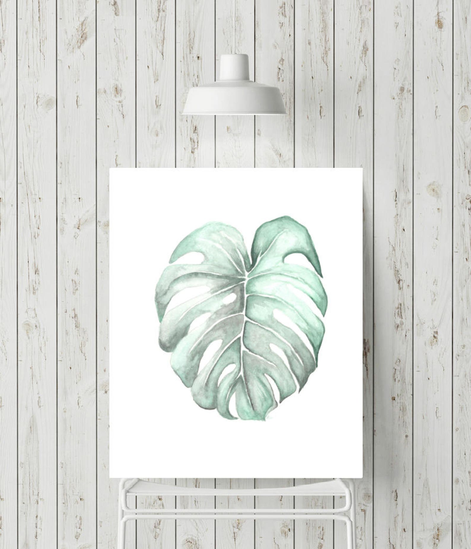 Monstera Leaf Print, Botanical Printable, Monstera Deliciosa, Plant ...