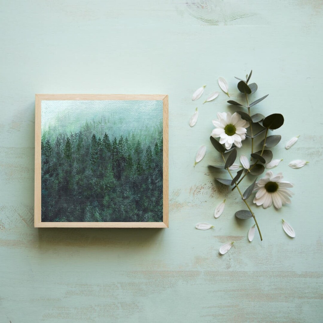 Miniature Forest Print, Tiny Art Prints, Forest Art Print, Landscape ...