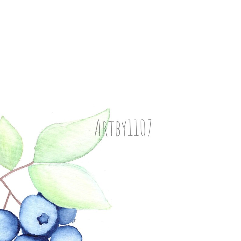 Small Art Prints, Blueberry Art Print, Tiny Art, Blueberry Painting ...