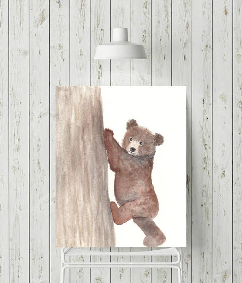Woodland Nursery Decor, Woodland Animal Prints, Bear Print, Bear ...
