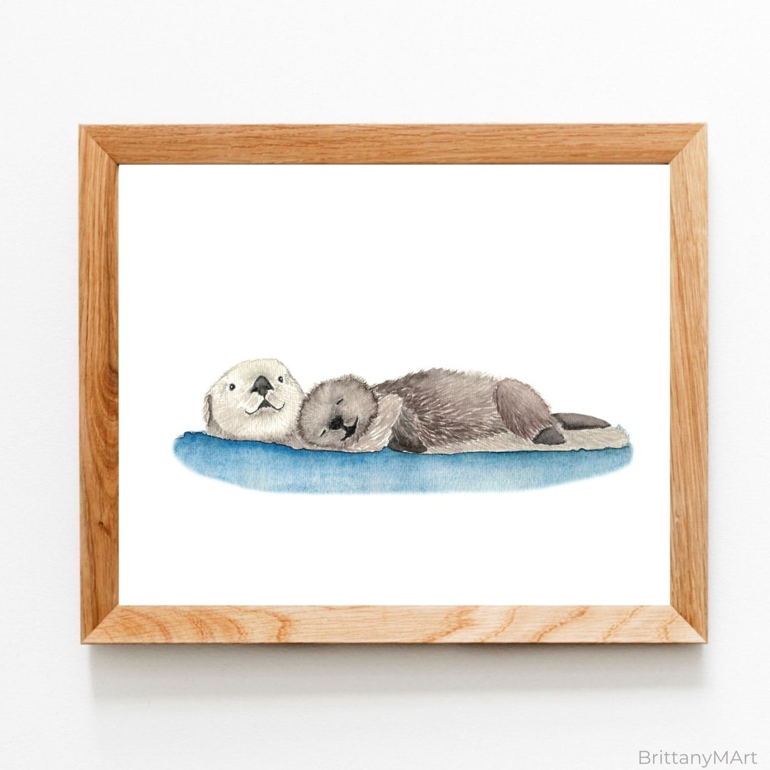 Otter Nursery, Baby Otter Print, Otter Gift, Baby Nursery Animals ...