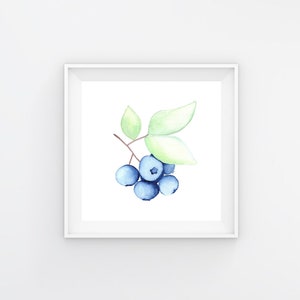 Small Art Prints, Blueberry Art Print, Tiny Art, Blueberry Painting ...