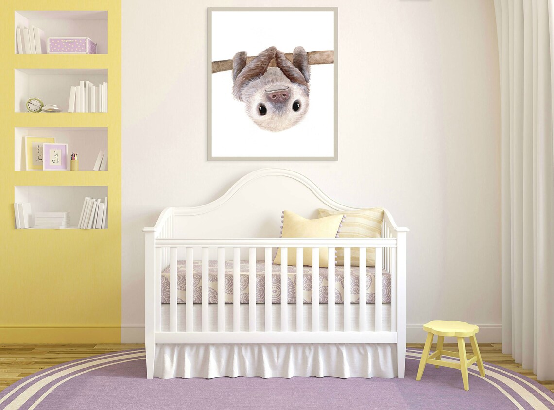 Sloth Nursery Print Set, Set of 2 Sloth Prints, Sloth Nursery Art ...