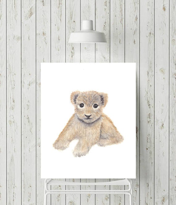 Baby Lion Print Nursery Prints Nursery Animals Safari | Etsy
